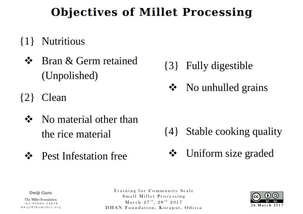 A summary of the small millet processing material flow diagram – The ...