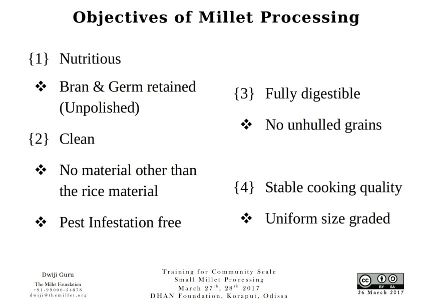 A summary of the small millet processing material flow diagram – The ...