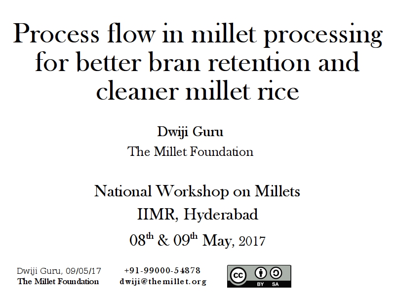 The 2017 National workshop on Millets – The Millet Foundation